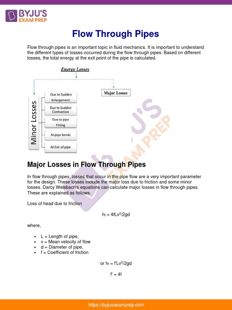 Flow Through Pipes Gate Notes 64 | PDF | Fluid Dynamics | Applied And ...