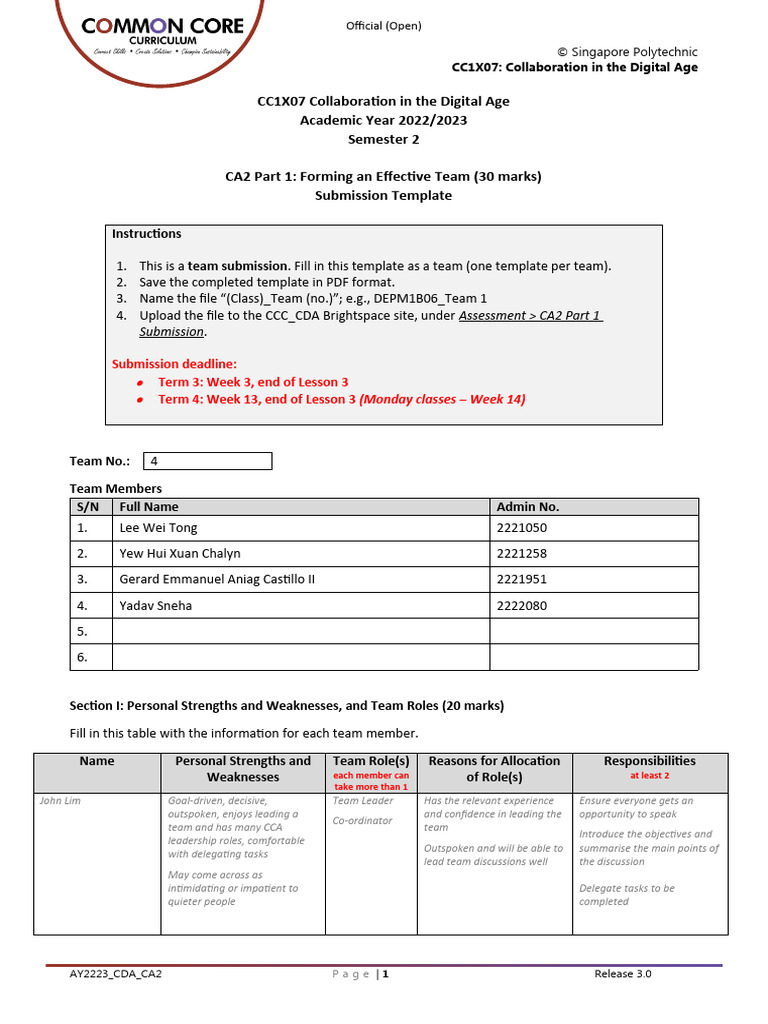 CDA CA2 Part 1 Template AY2223 S2 | PDF | Cognitive Science | Cognition