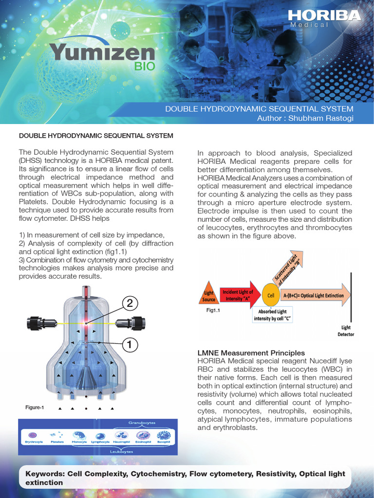 Double Hydrodynamic Sequential System Yumizen BIO HORIBA Medical | PDF | White Blood Cell | Flow ...