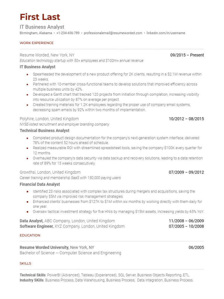 It-Business-Analyst - Template 16 | PDF | Business Process ...