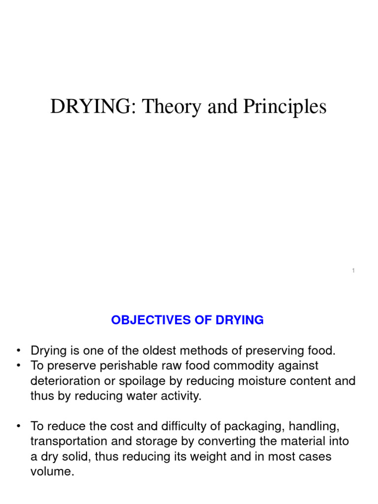 Drying: Theory, Principles, and Rates | PDF | Water | Evaporation