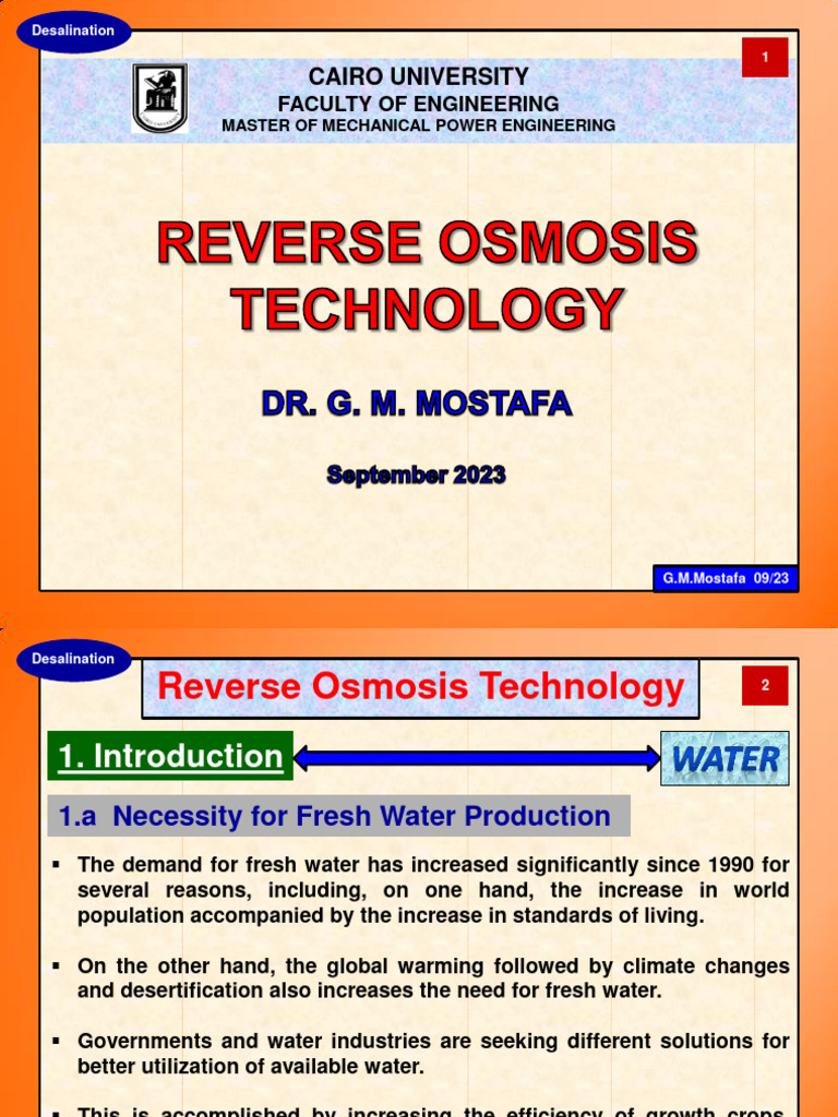 1 - Reverse Osmosis | PDF | Osmosis | Ph