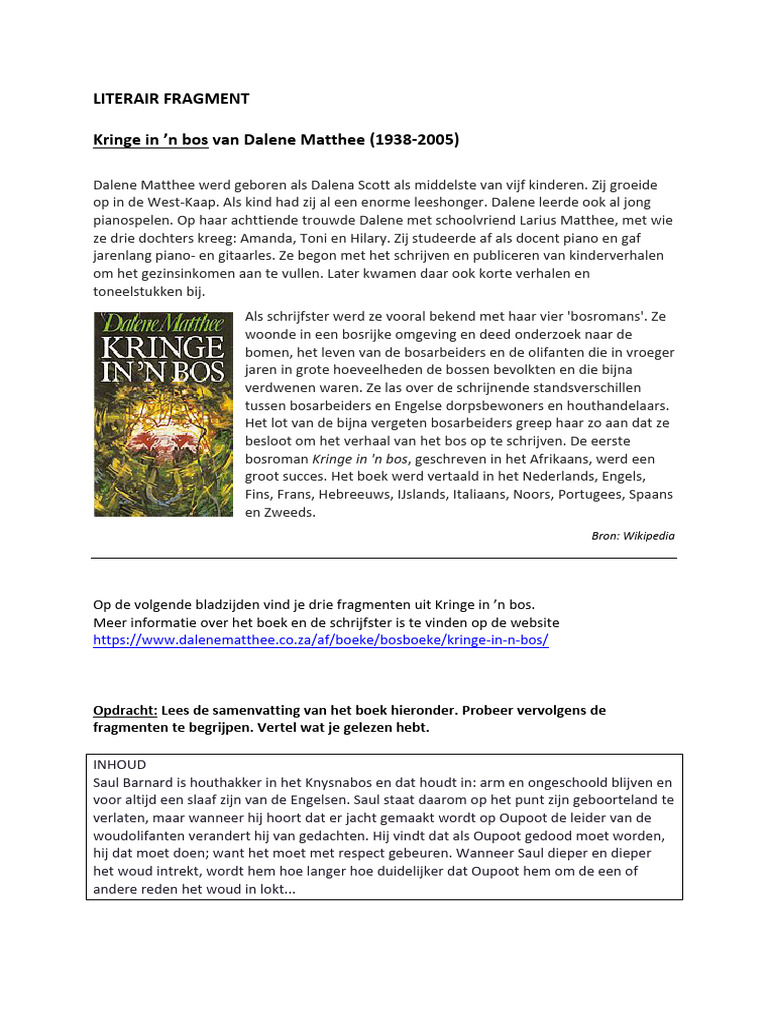 Kringe in N Bos - Zuid-Afrika | PDF