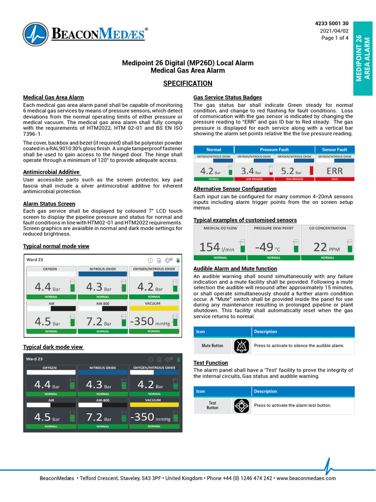 Medical Gas Alarm System Guide | PDF | Computer Keyboard | Mains ...