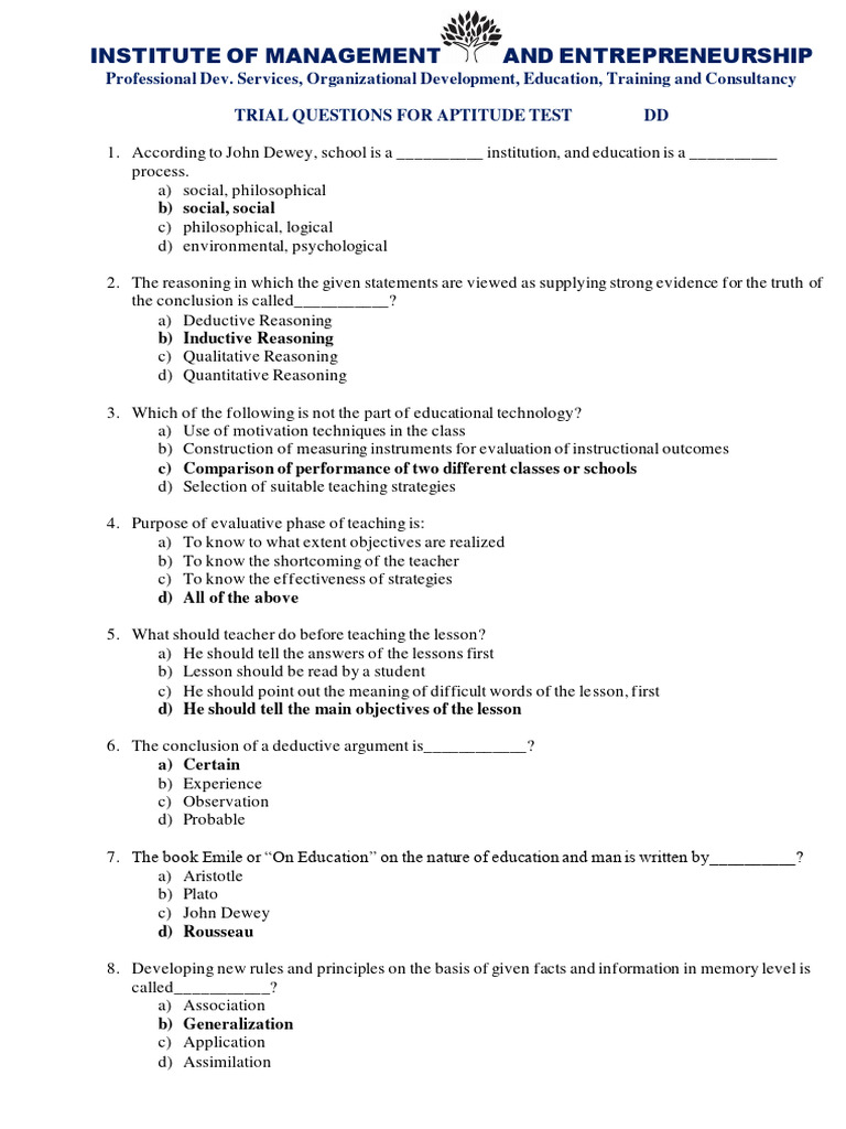 DD Questions and Answers | PDF | Teachers | Learning
