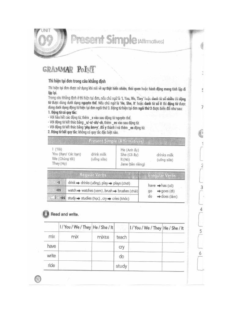 Present Simple Tense - Grade 4 | PDF