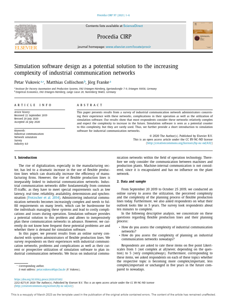 Simulation Software Design As A Potential Solution To The Incre 2021 Procedi | PDF | Simulation ...