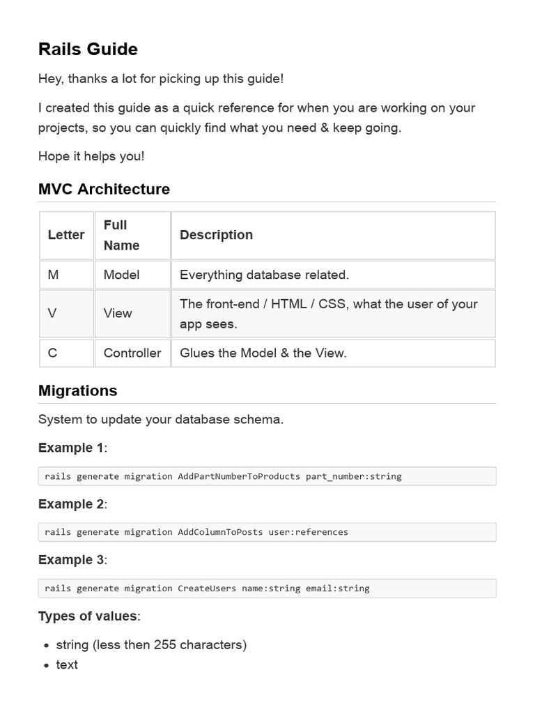 Rails Guide | PDF | Databases | Computer Programming
