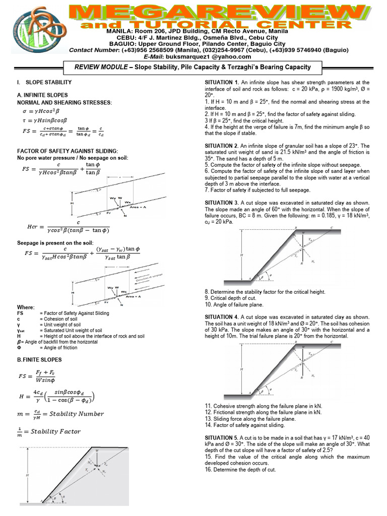 RM 46 - Geotechnical Engineering 6 (Slope-Capacity) | PDF | Deep ...