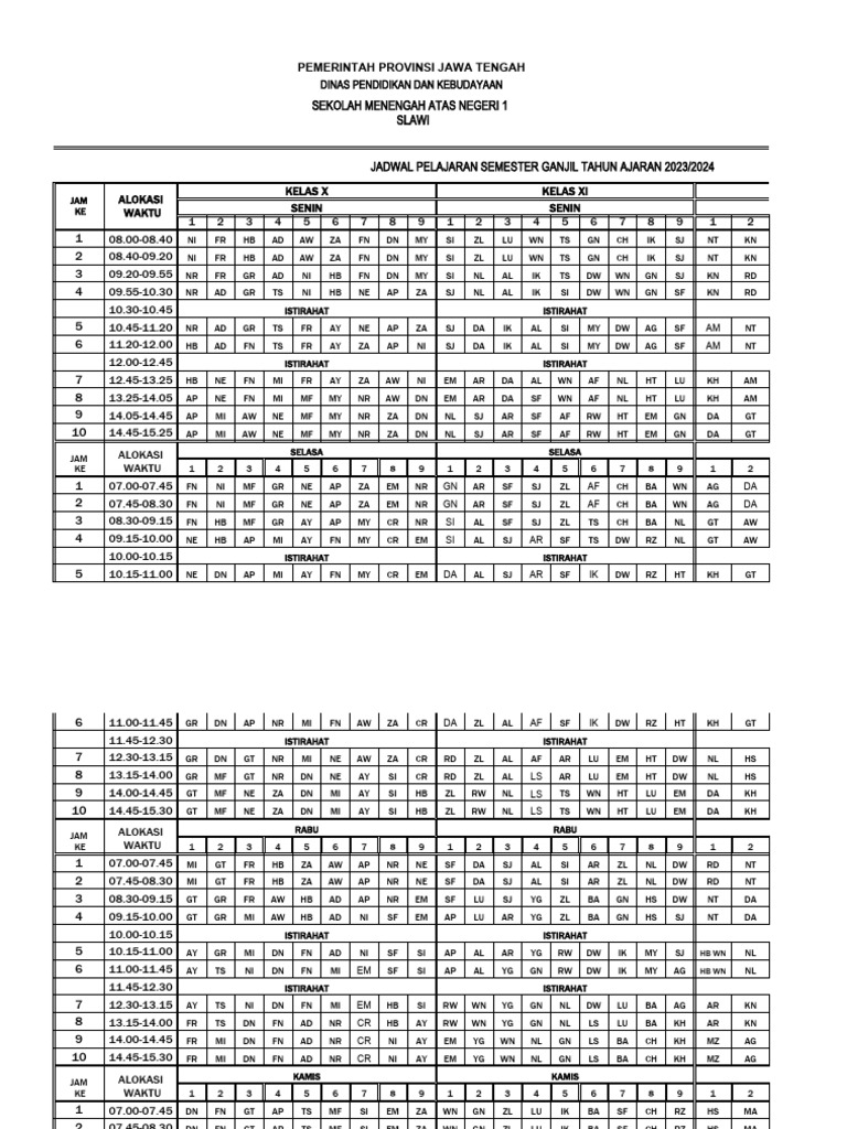 Jadwal I 2324 | PDF