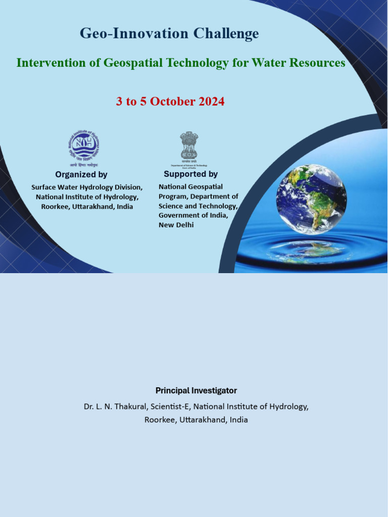 NIH Geo Brochure Edited Final | PDF | Innovation | Water Resources