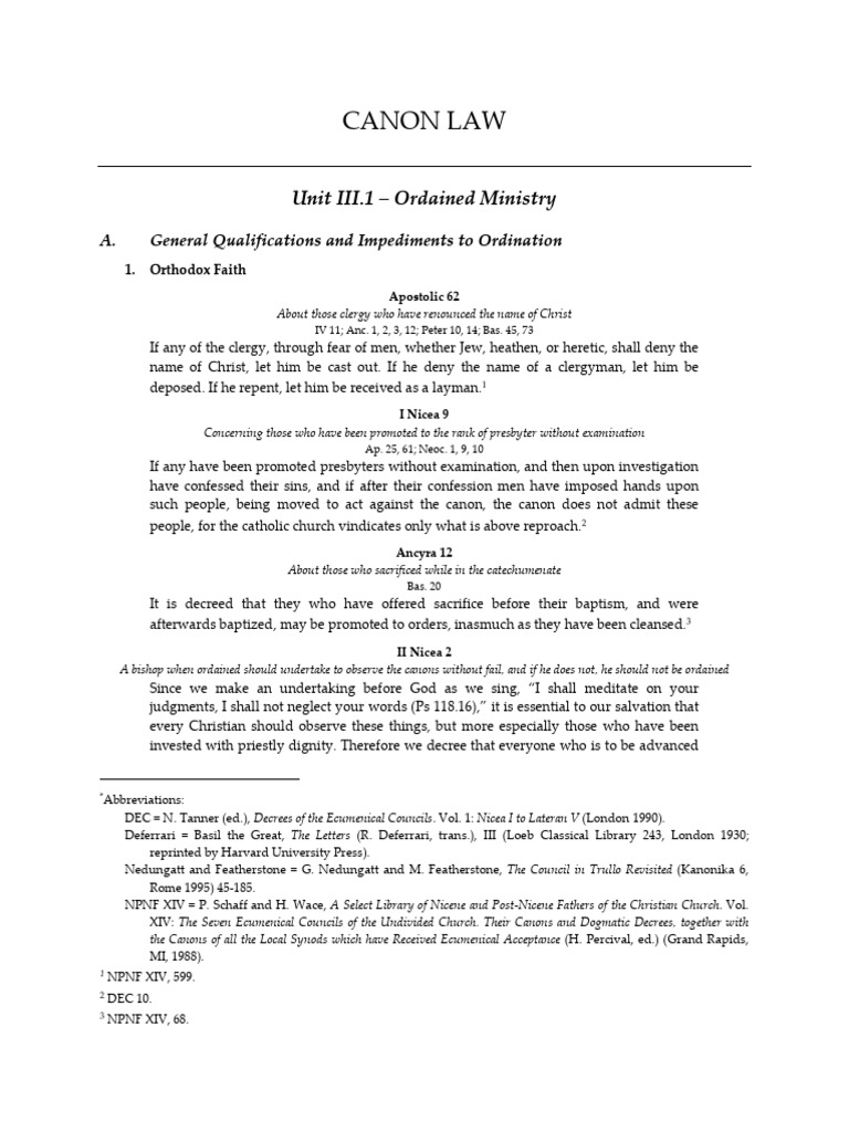 Canonical Impediments to Ordination | PDF | Baptism | Clergy