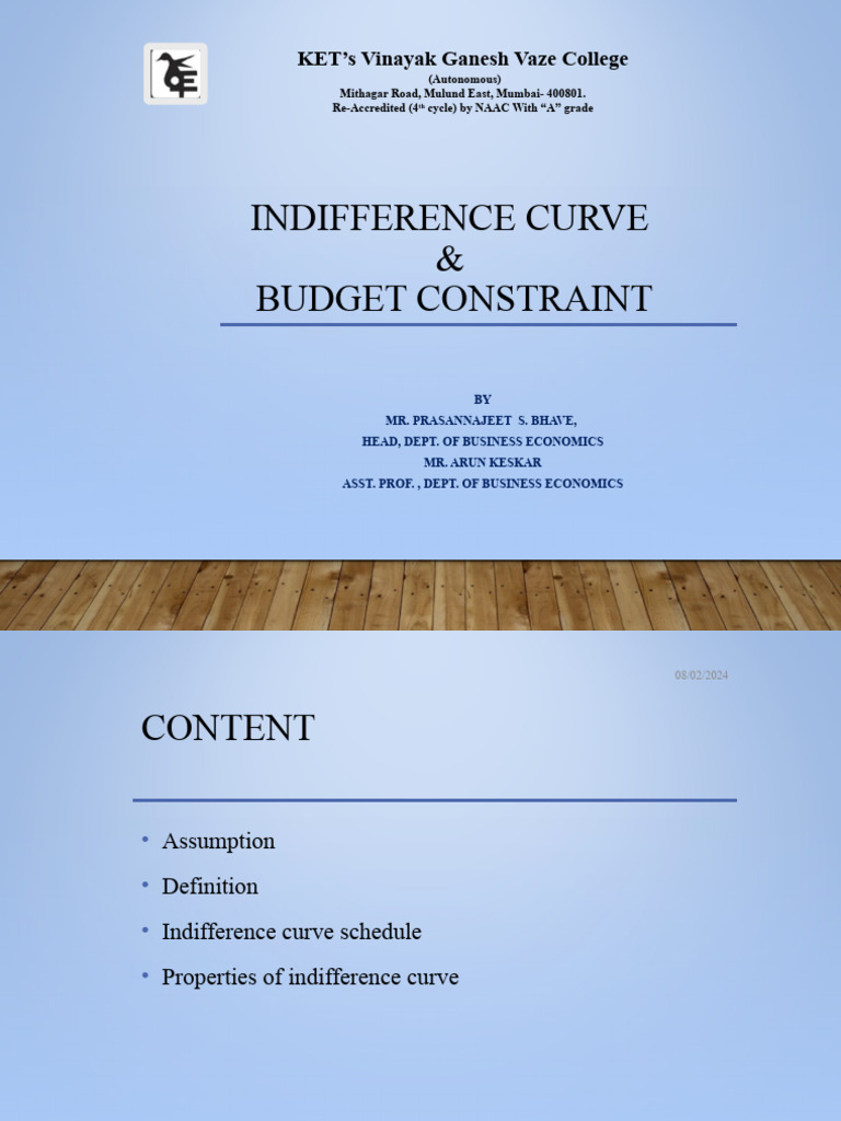 Indifference Curve & Budget For Fy | PDF | Utility | Microeconomics