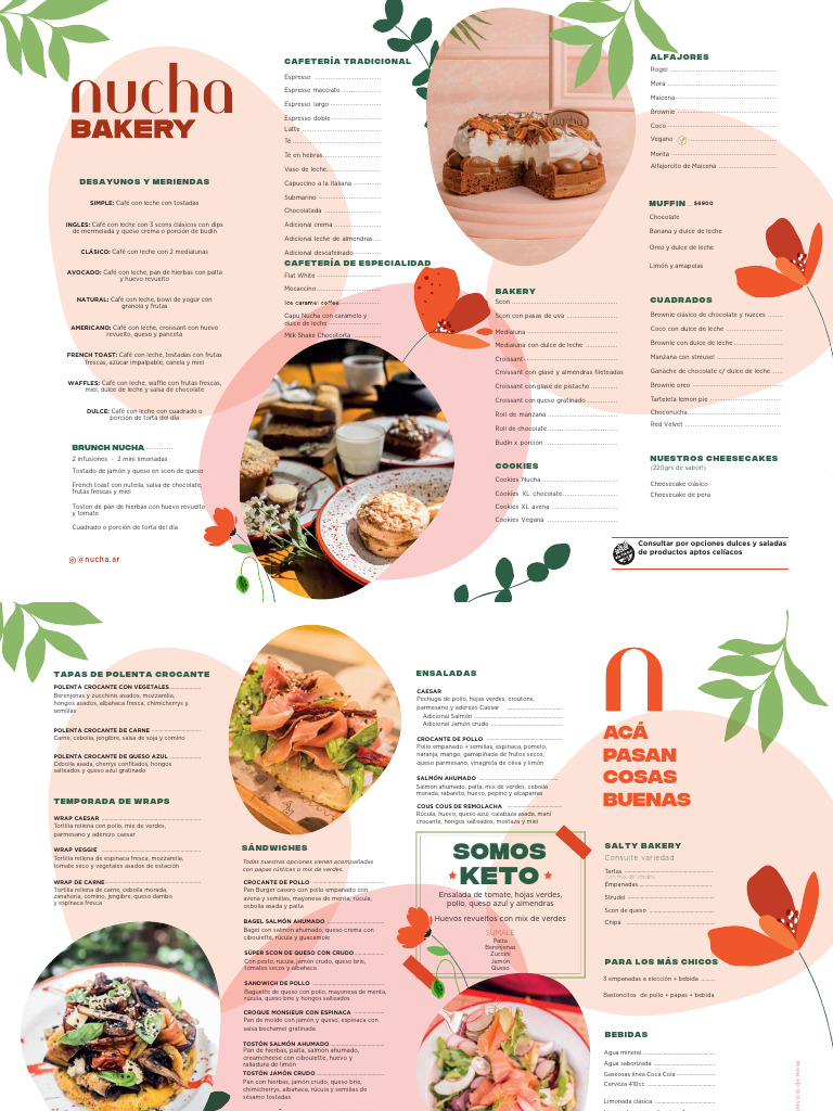 Menú Brunch Nucha: Delicias y Bebidas | PDF | Queso | pesto