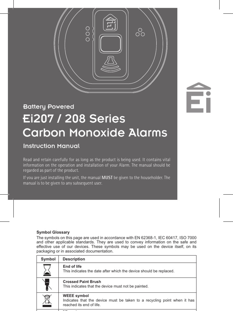Ei208 Instructions Rev 10 | PDF | Carbon Monoxide