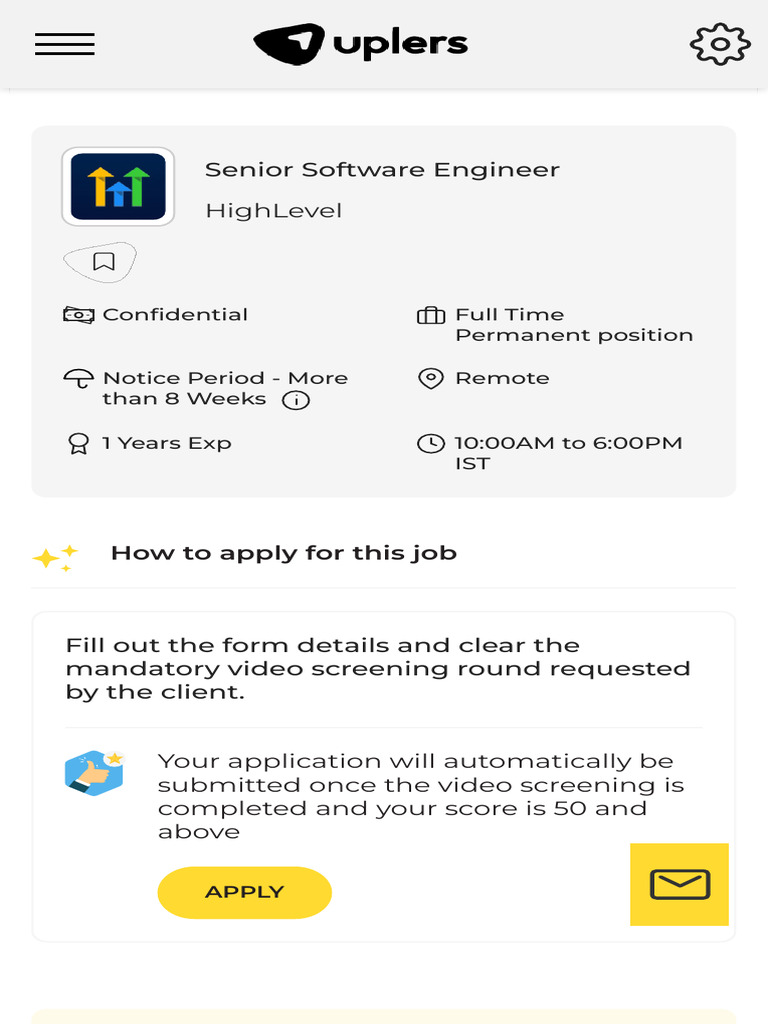 Uplers Opportunity | PDF
