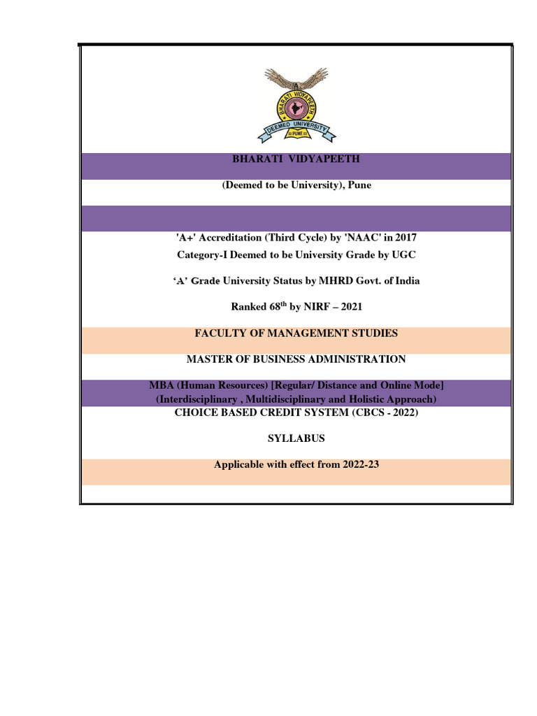 Mba HR Syllabus | PDF | Human Resource Management | Master Of Business ...