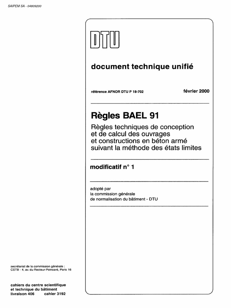 Dtu P18-702a1 - 200002 | PDF