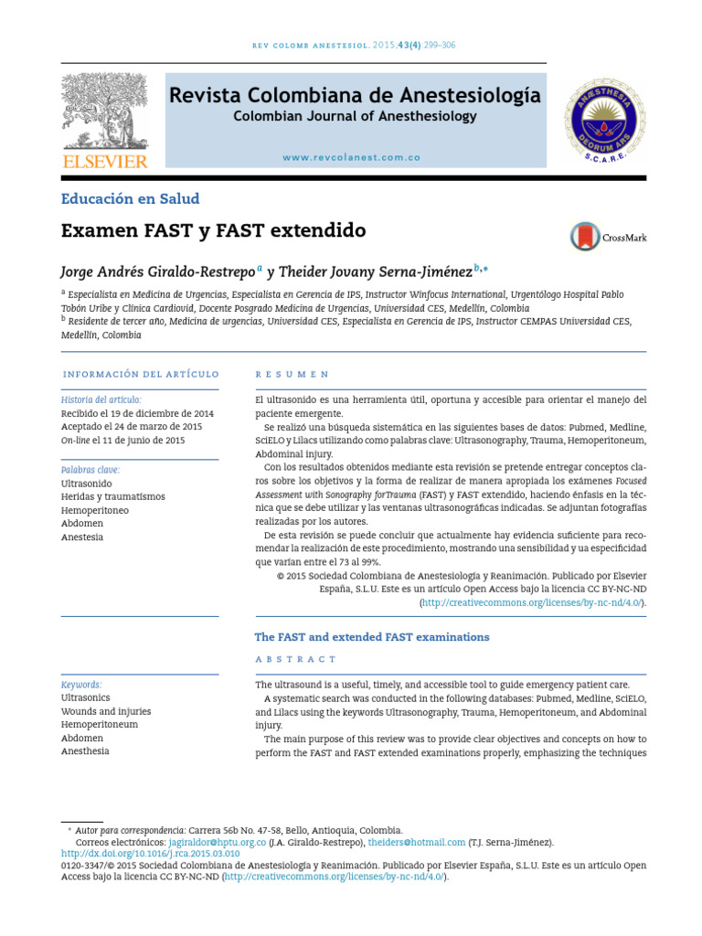 2015 Examen FAST y FAST Extendido | PDF | Especialidades Medicas ...