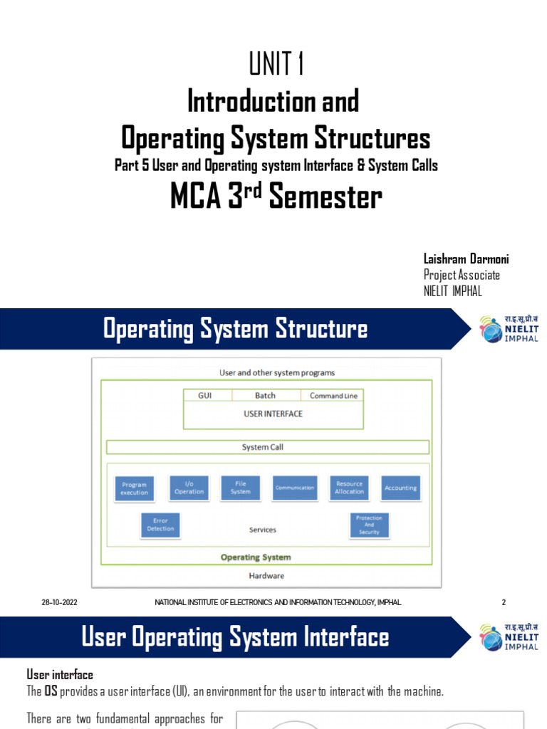 Unit 1 Part 5 User Interface And System Calls Pdf Graphical User