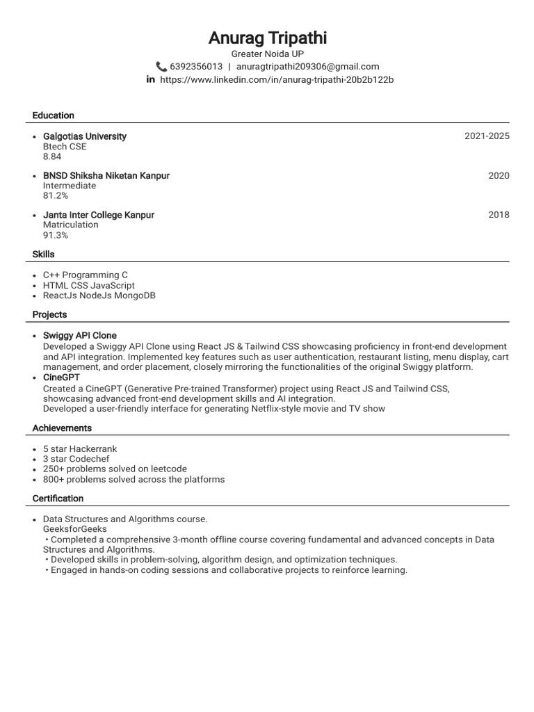 Anurag Tripathi Res | PDF | Business | Computers