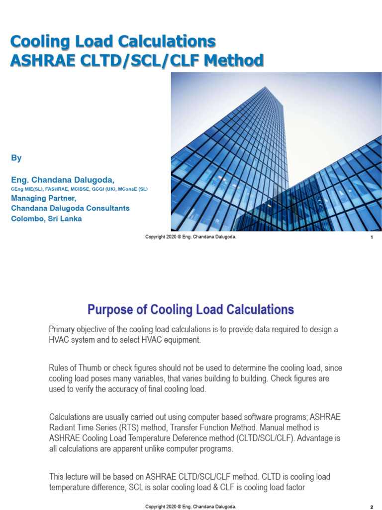 r1 Cooling Load Calcualtions | PDF | Engineering Thermodynamics ...