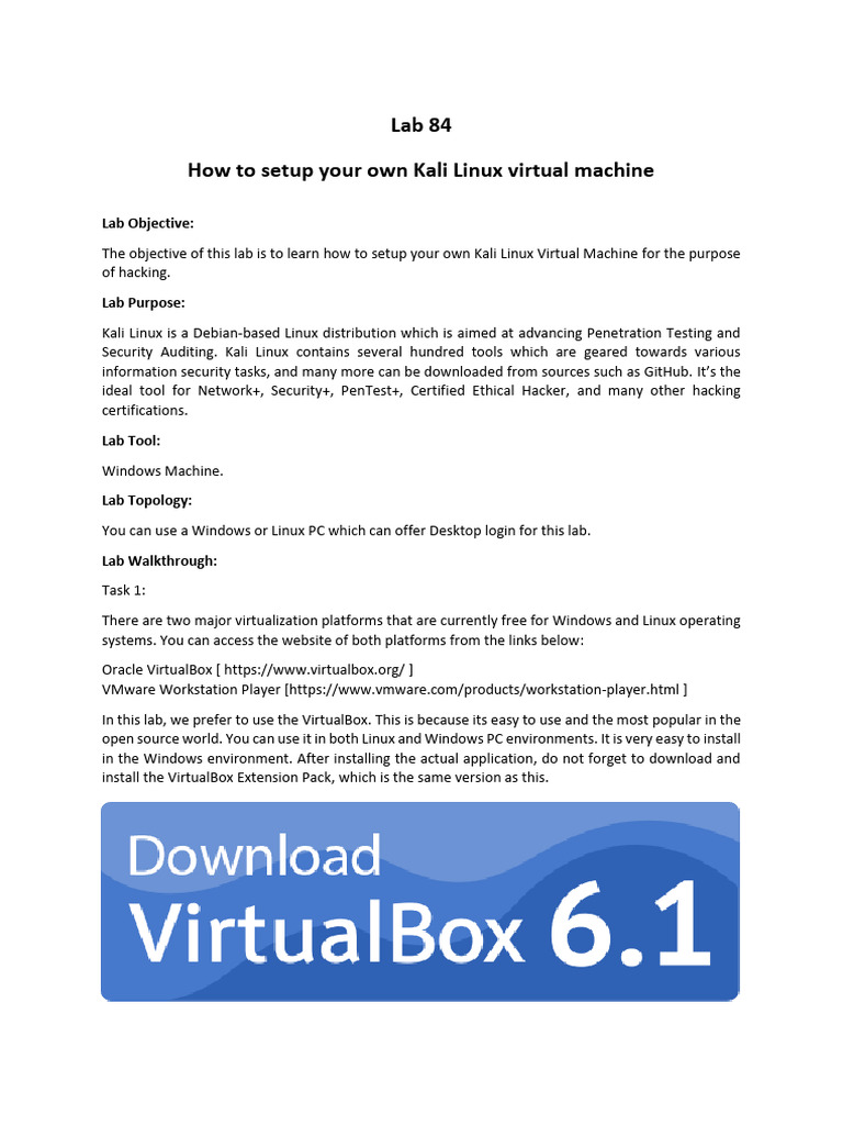 Install Kali VM | PDF | Virtual Machine | Virtualization
