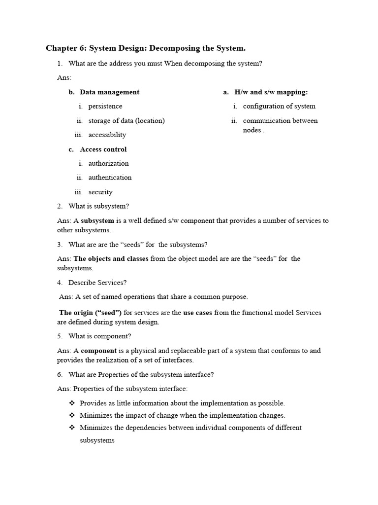 Questions And Answrers | PDF | Software Development Process | System