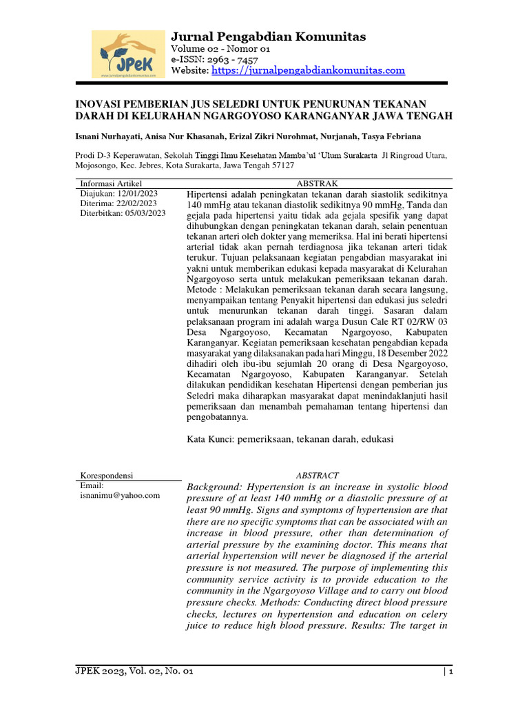 Jurnal Jus Seledri | PDF