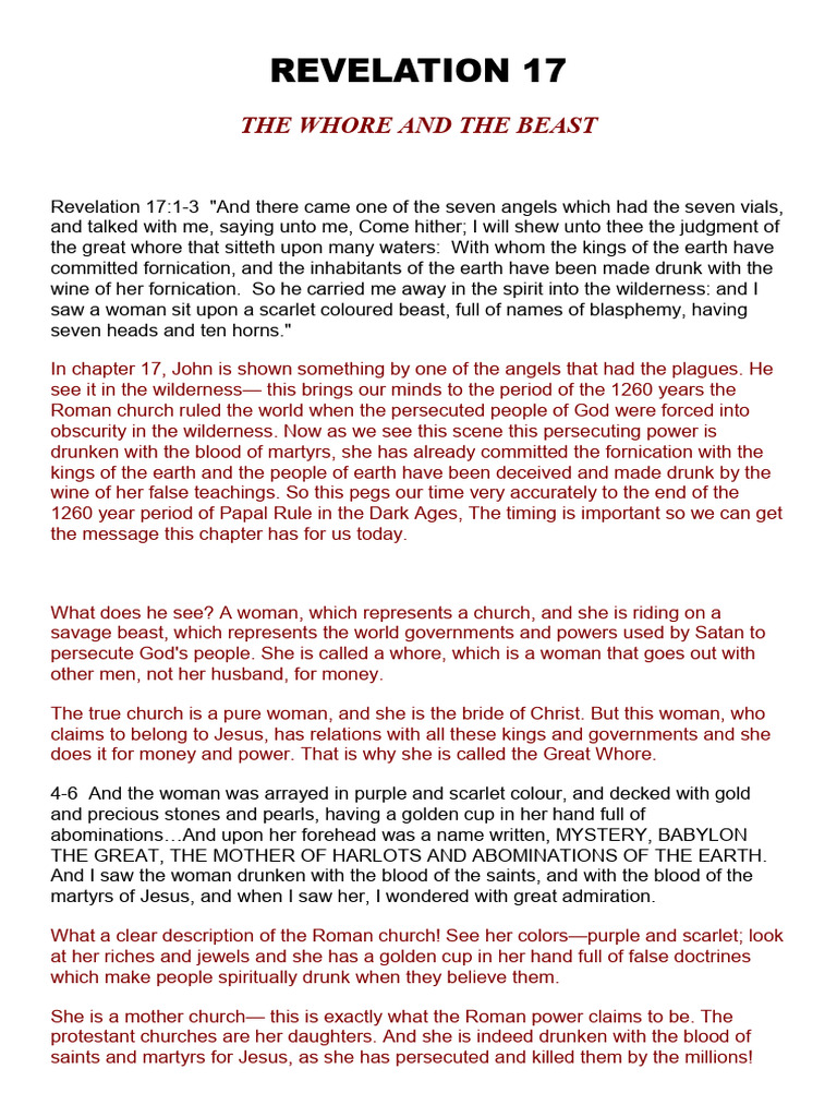 Lesson The Whore & The Beast | PDF | The Beast (Revelation) | Religious ...
