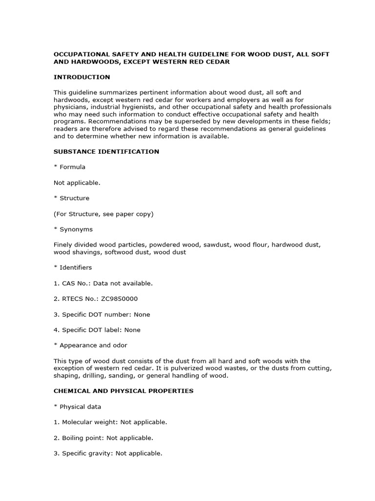 Wood Dust Safety Guidelines for Workers | PDF | Personal Protective ...