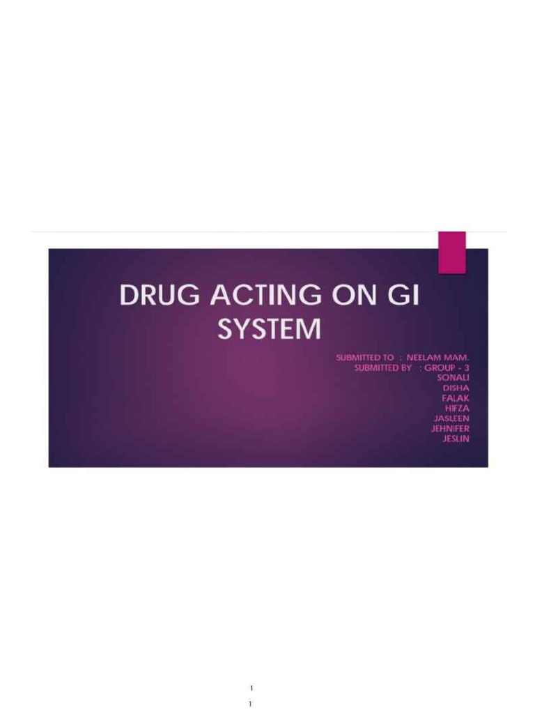 Drugs Acting On GI System - 11zon | PDF