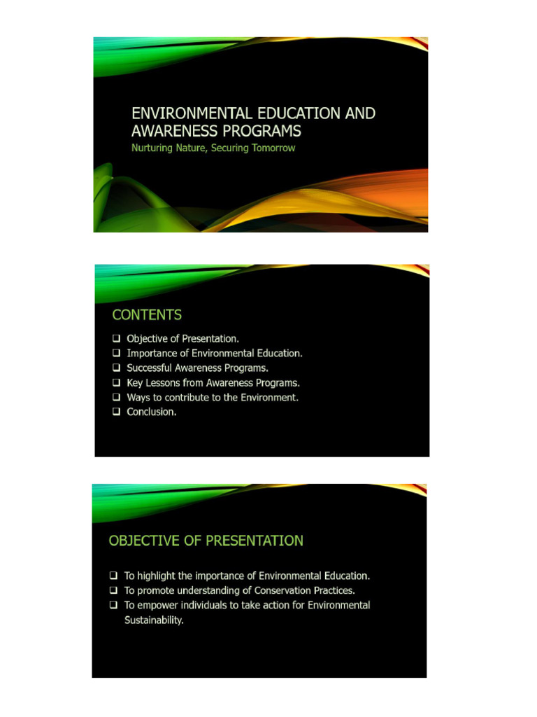 Environmental Education and Awareness Programs in Pakistan. | PDF