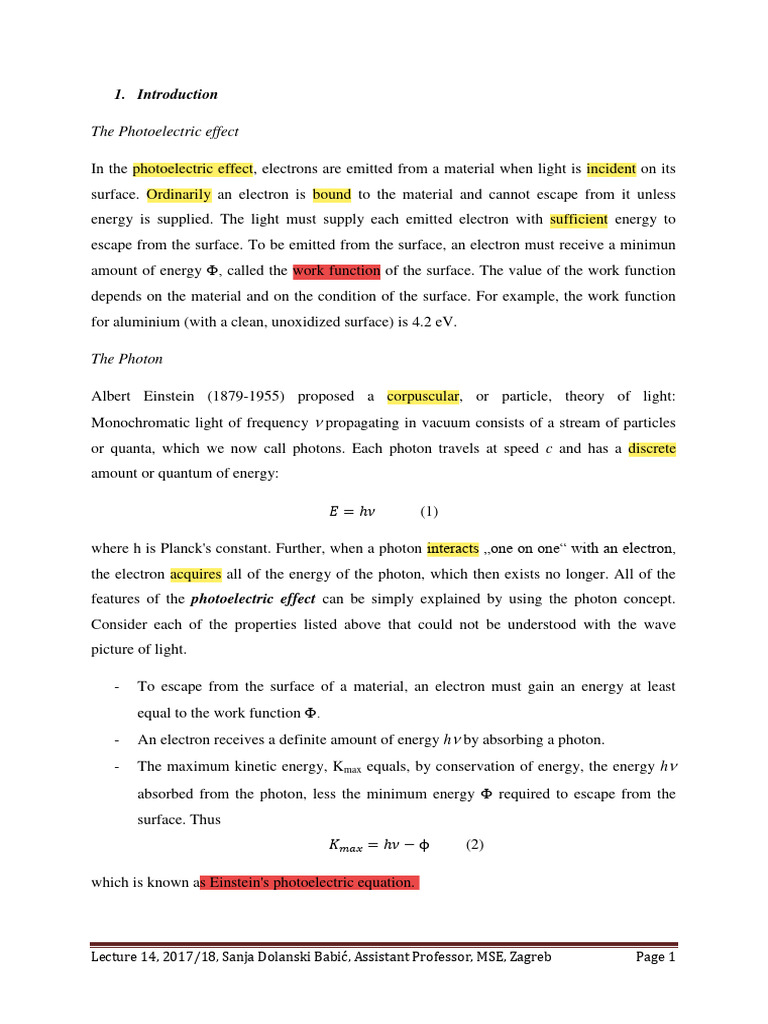 4_Photoelectric Effect | PDF | Photoelectric Effect | Photon