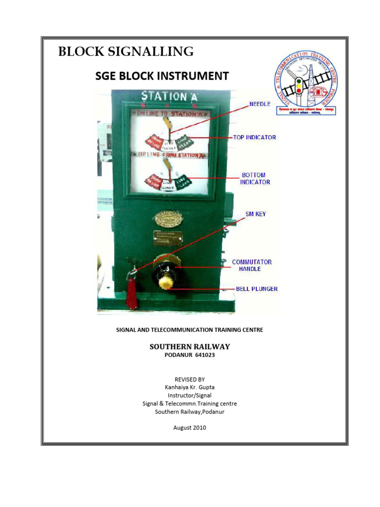 Block Signalling Sge Block Instrument: Southern Railway | PDF | Relay ...