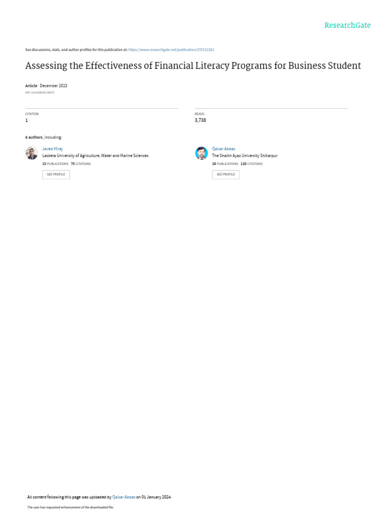 Inbound 5168132115794464829 | PDF | Financial Literacy | Literacy