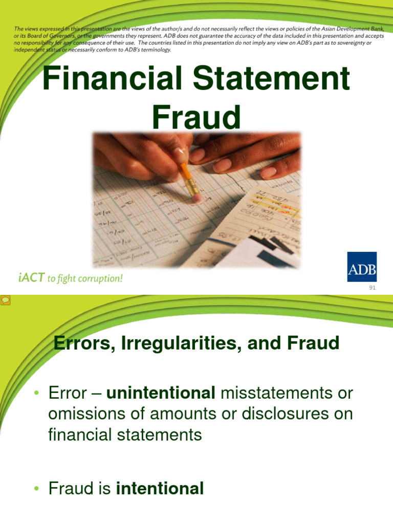 Financial Statement Fraud | PDF | Financial Statement | Business Economics