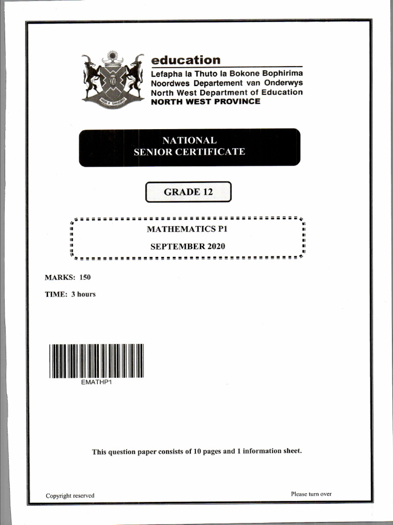 GR 12 NW Trail Exam Sep 2020 P1 | PDF