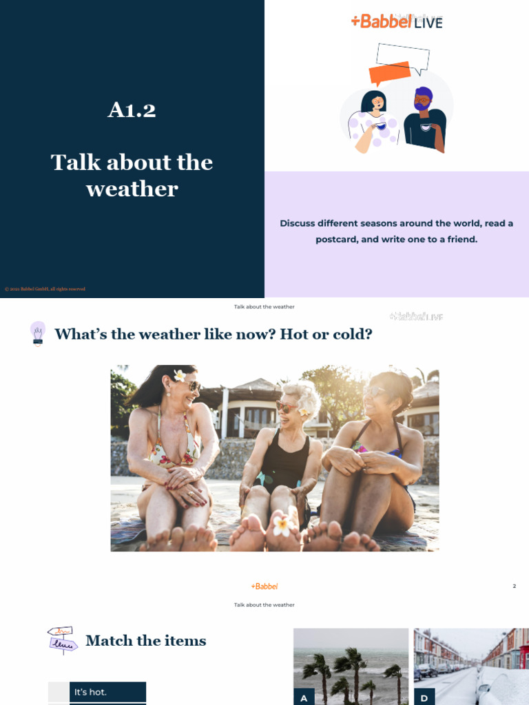 ENG - A1 - 2 - 11 Talk About The Weather | PDF | Earth Sciences