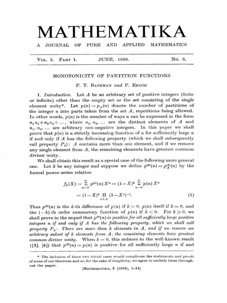 1956 05erdos | PDF | Factorization | Function (Mathematics)
