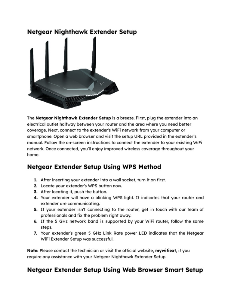 Netgear Nighthawk Extender Setup | PDF | Wi Fi | Router (Computing)