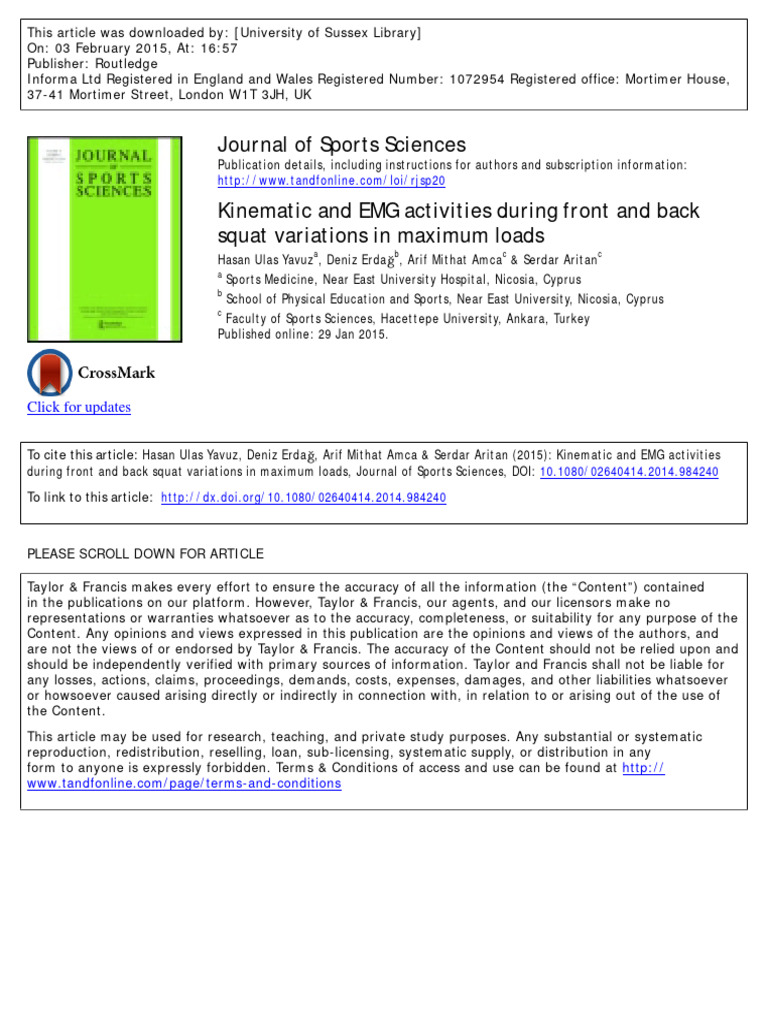Kinematic and EMG Activities During Front and Back Squat Variations in ...