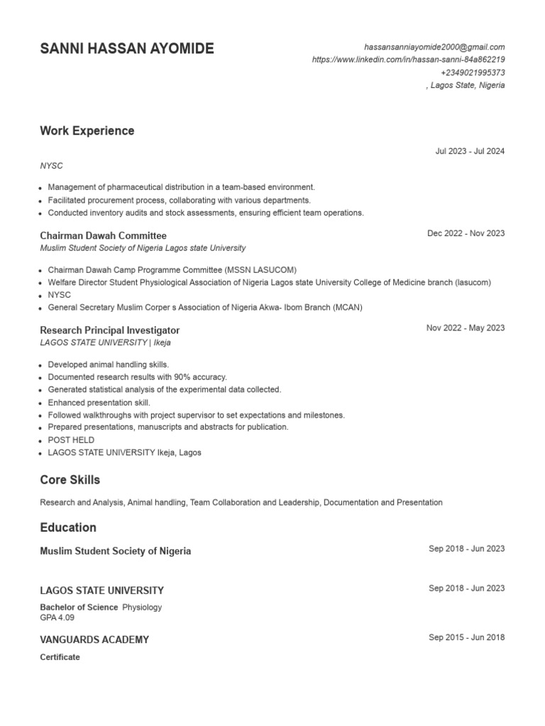 Resume Internship Program | PDF