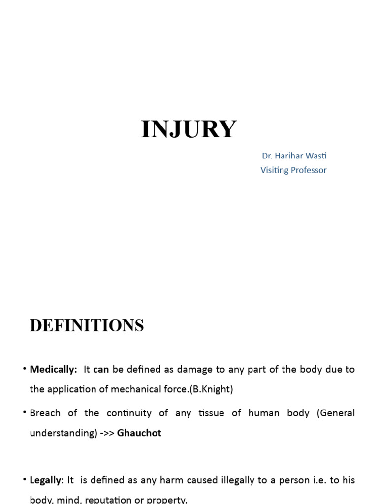 Injury - General Features | PDF | Injury | Wound