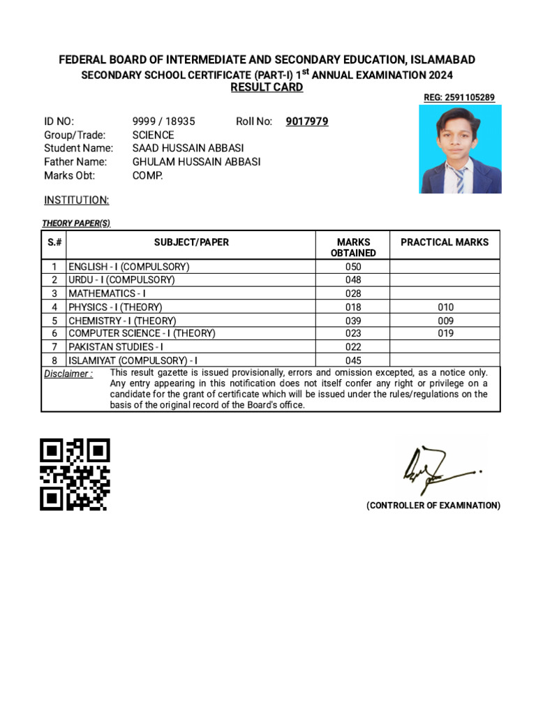 Portal - Fbise.edu - PK - Fbise-Conduct - Result - Result-Link-Ssc1.php - Rollno 9017979&name ...