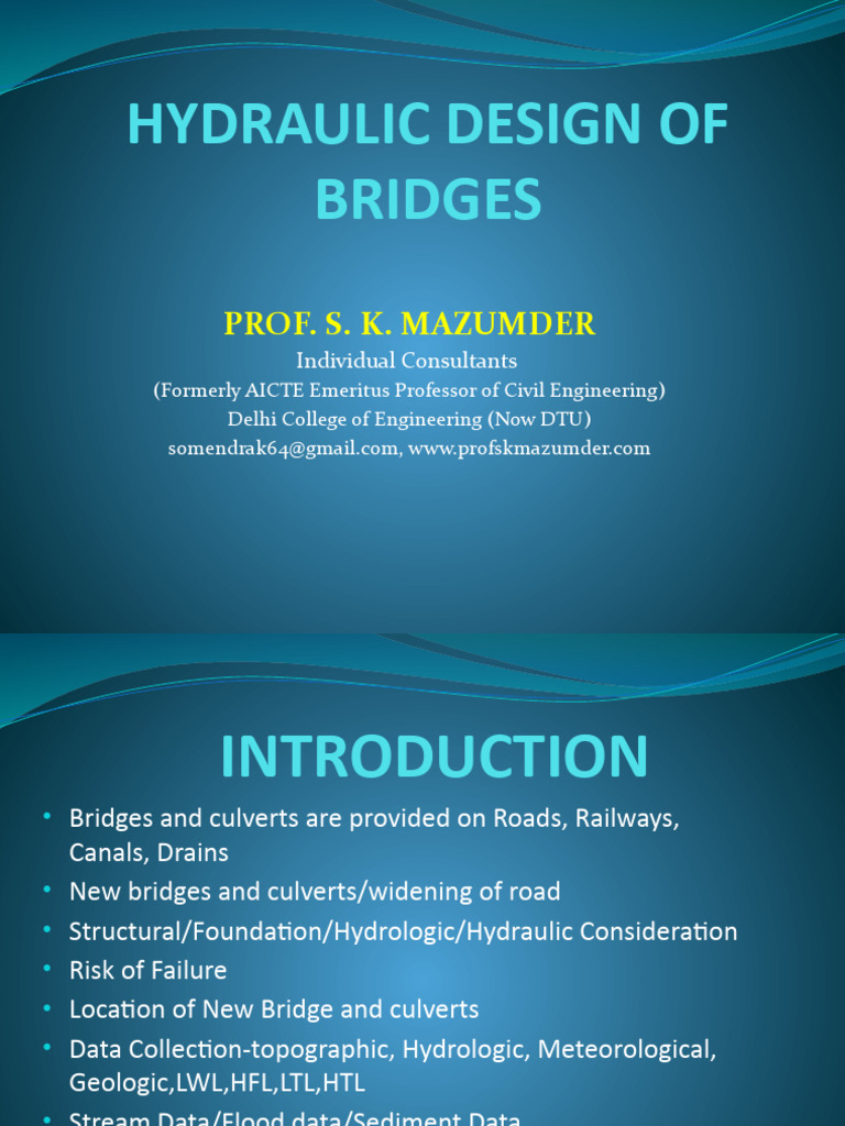 Hydrologic & Hydraulic Design of Bridges | PDF | River | Flood