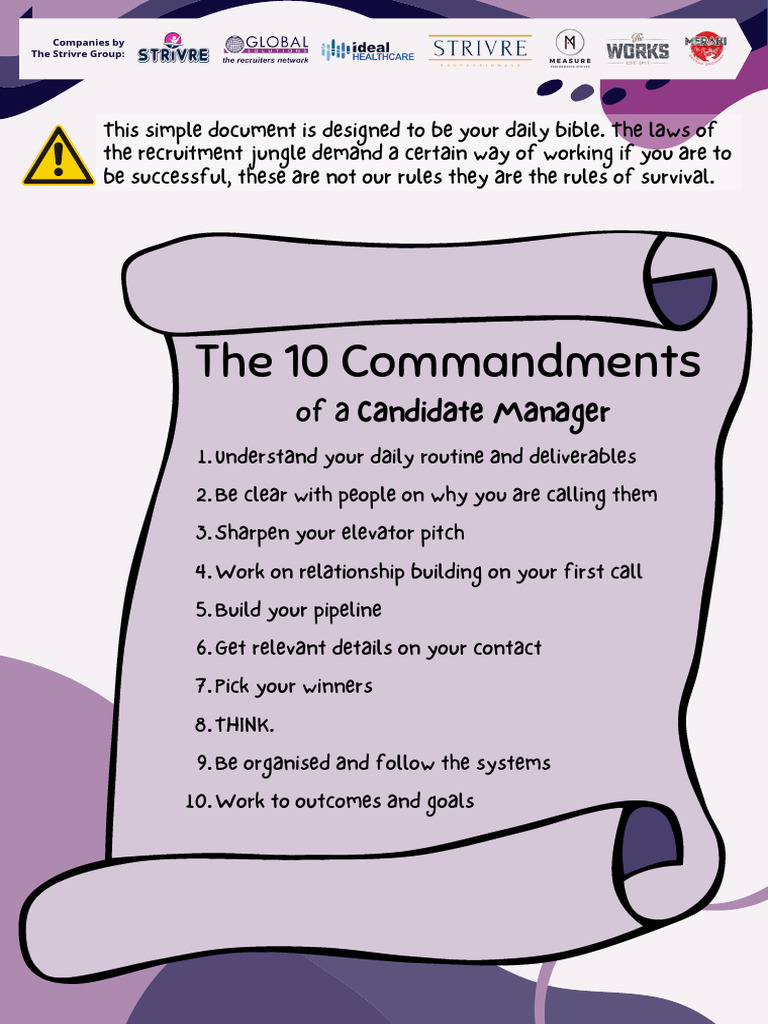 The 10 Commandments of A Candidate Manager | PDF | Cognitive Science ...