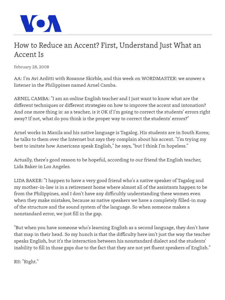 Week 11 How to Reduce an Accent_ First, Understand Just What an Accent ...