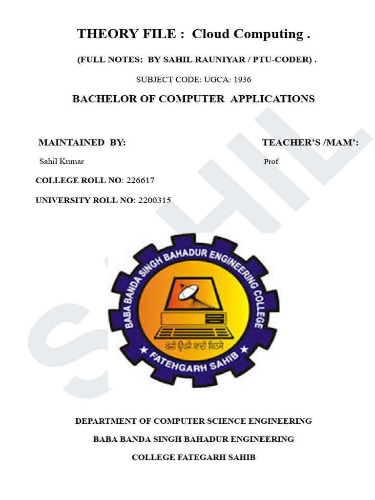 THEORY FILE - Cloud Computing (5th Sem) . | PDF | Cloud Computing ... THEORY FILE - Cloud Computing (5th Sem) . | PDF | Cloud Computing ...