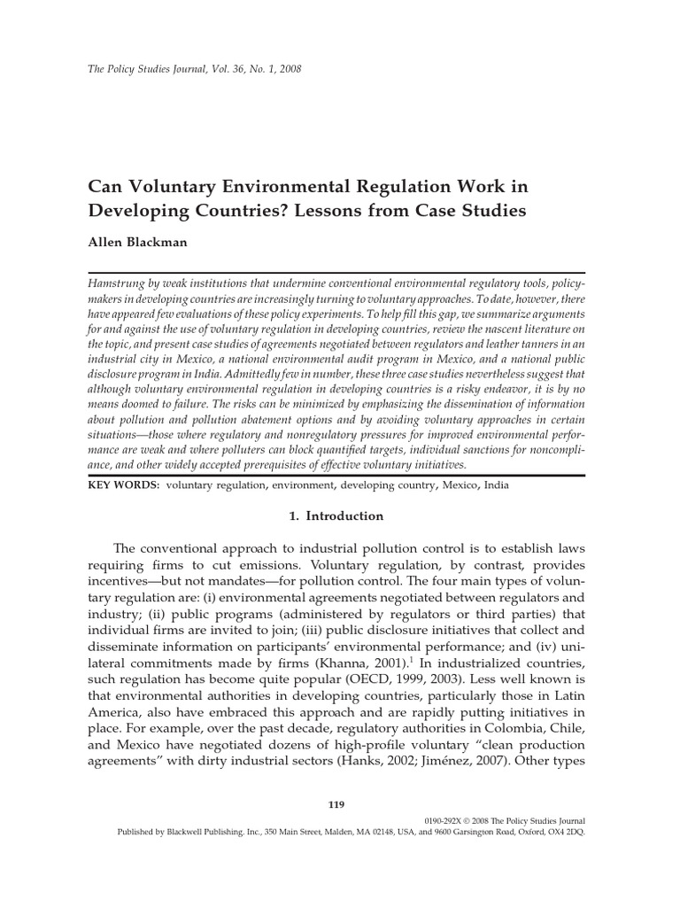 Can Voluntary Environmental Regulation W | PDF | Life Cycle Assessment ...